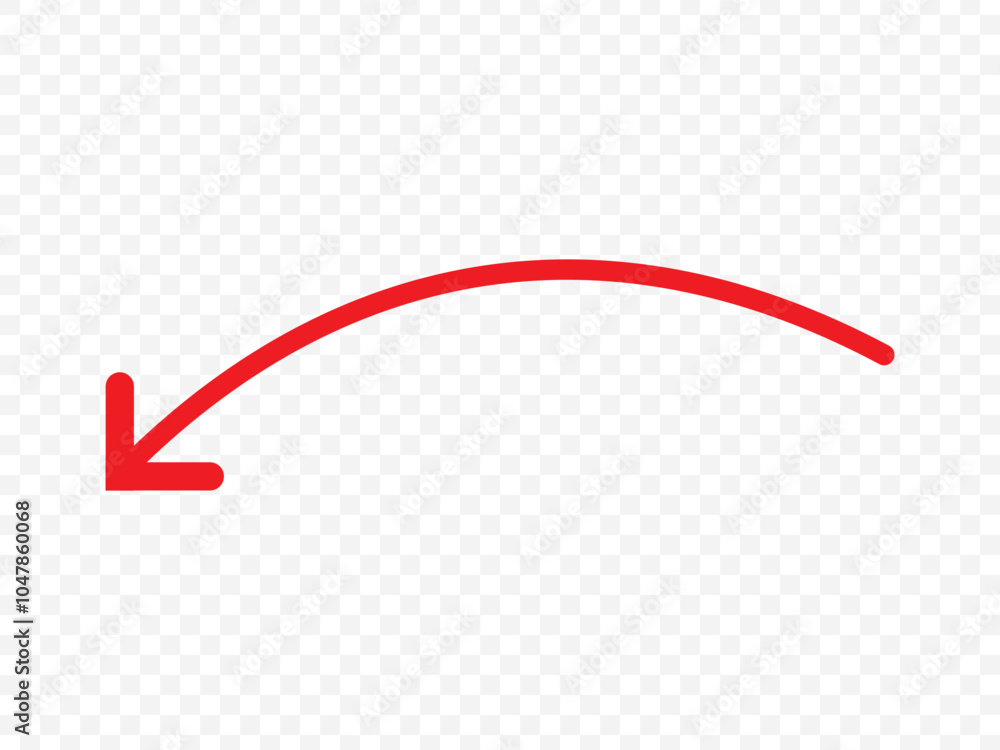 wavy curved Long arrow icon. long line arrow vector. flat style Arrow ...