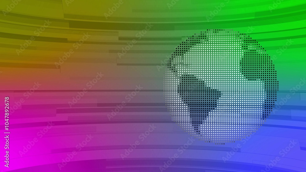 international news background animation. 3d rotated earth technology ...