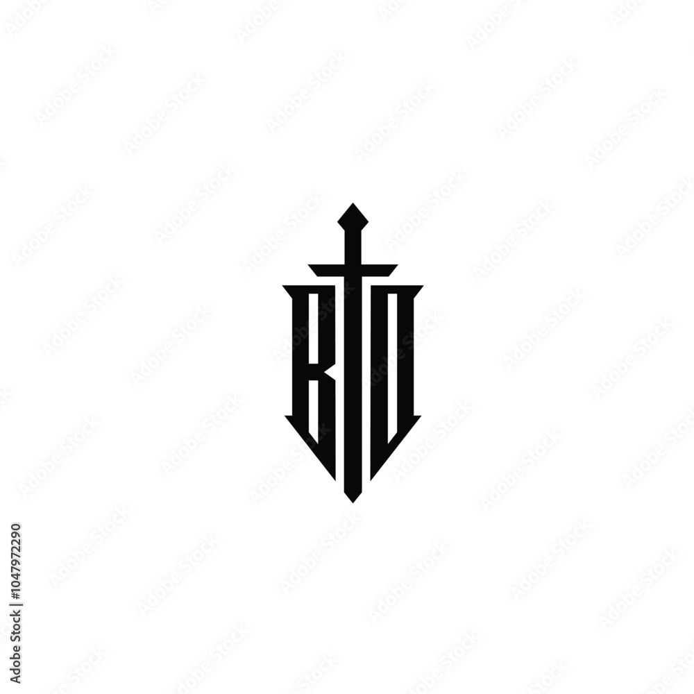BD monogram logo design letter text name symbol monochrome logotype ...
