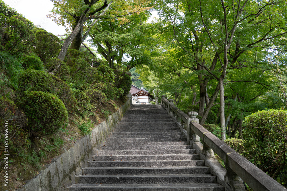 Traditional Japanese Temple Amidst Scenic Natural Landscape, Showcasing ...