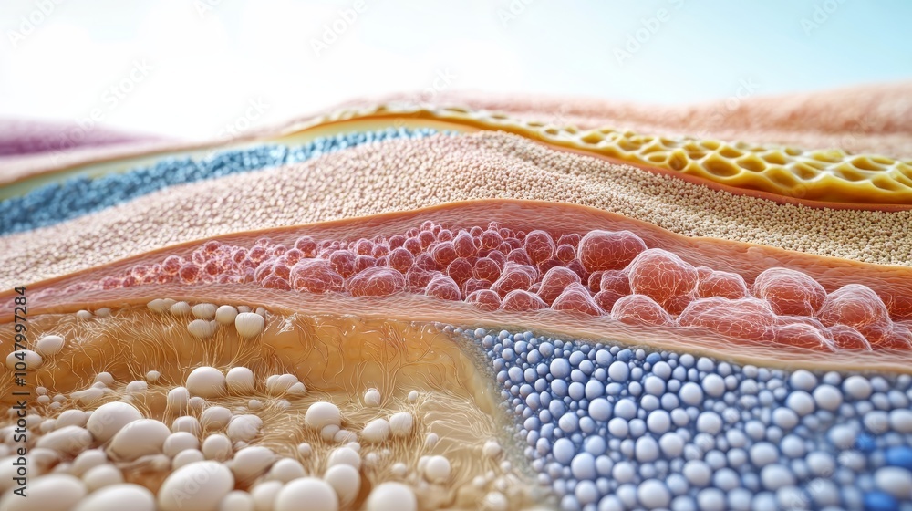 Human Skin Epidermis Layers Stratum Corneum Granulosum Spinosum and ...
