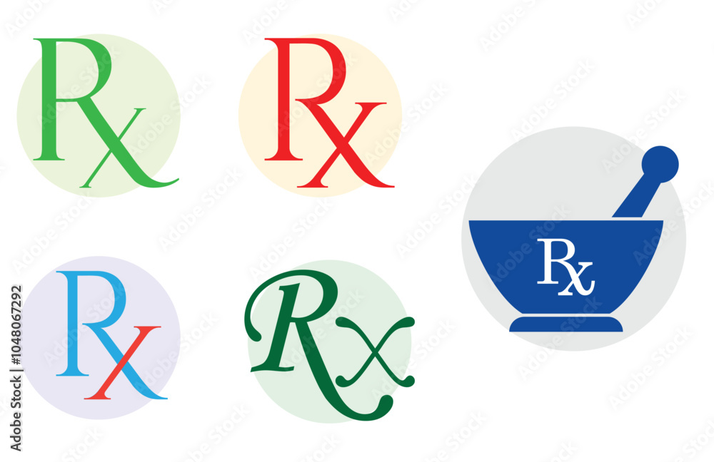 Set Illustration of RX Prescription Symbol Logos. Stock Vector | Adobe ...