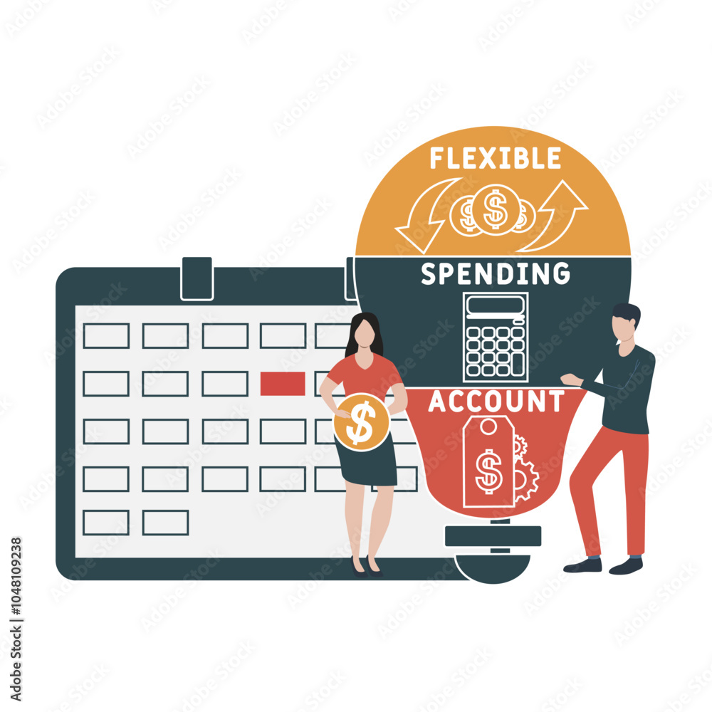 FSA - flexible spending account acronym. business concept background ...