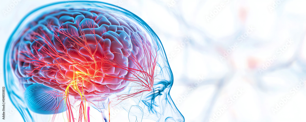 Detailed cross-sectional diagram of the scalp, showing sensory ...