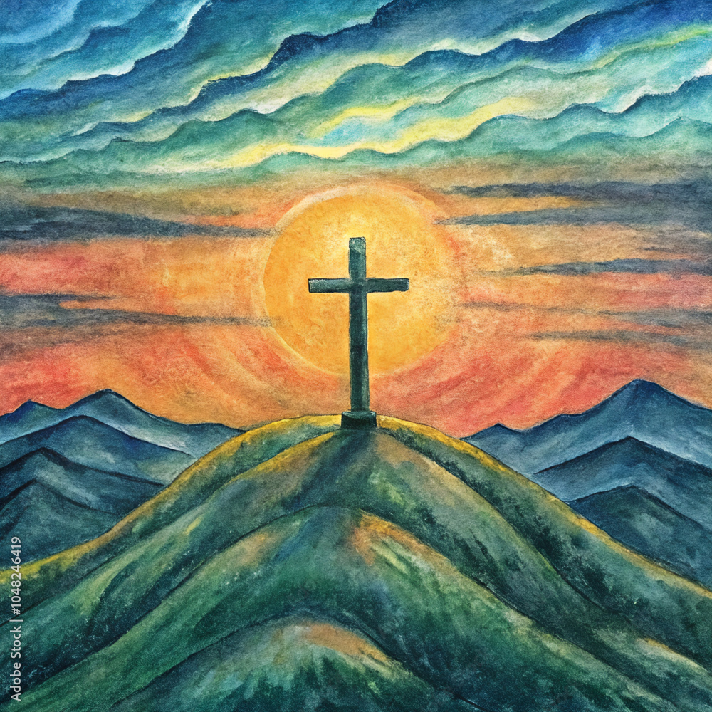 cross on the hill. cross, religion, god, christ, sky, easter, crucifix ...