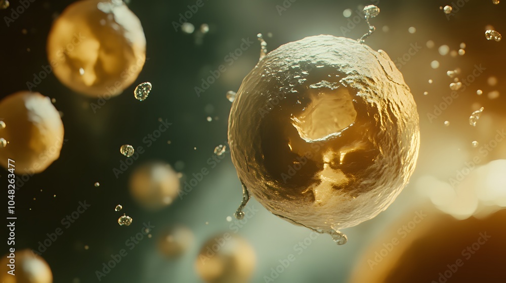 Microscopic view of a cell undergoing apoptosis, nucleus shrinking and ...