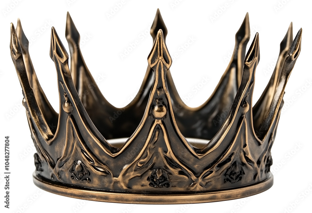 Ancient king or queen crown isolated on transparent background with ...