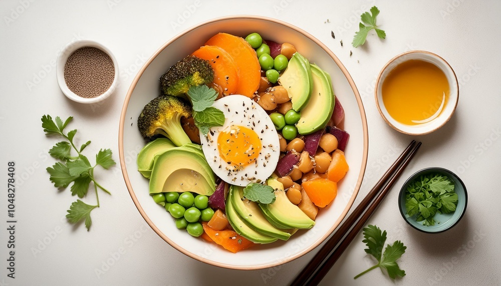 bol de comida sana, concepto de comida saludable y vegetal Stock Photo ...