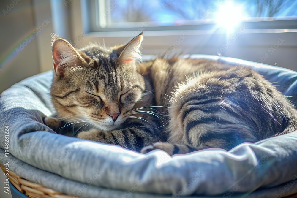 Image of Cute tiny hyper realistic American Bobtail Cat breed running ...