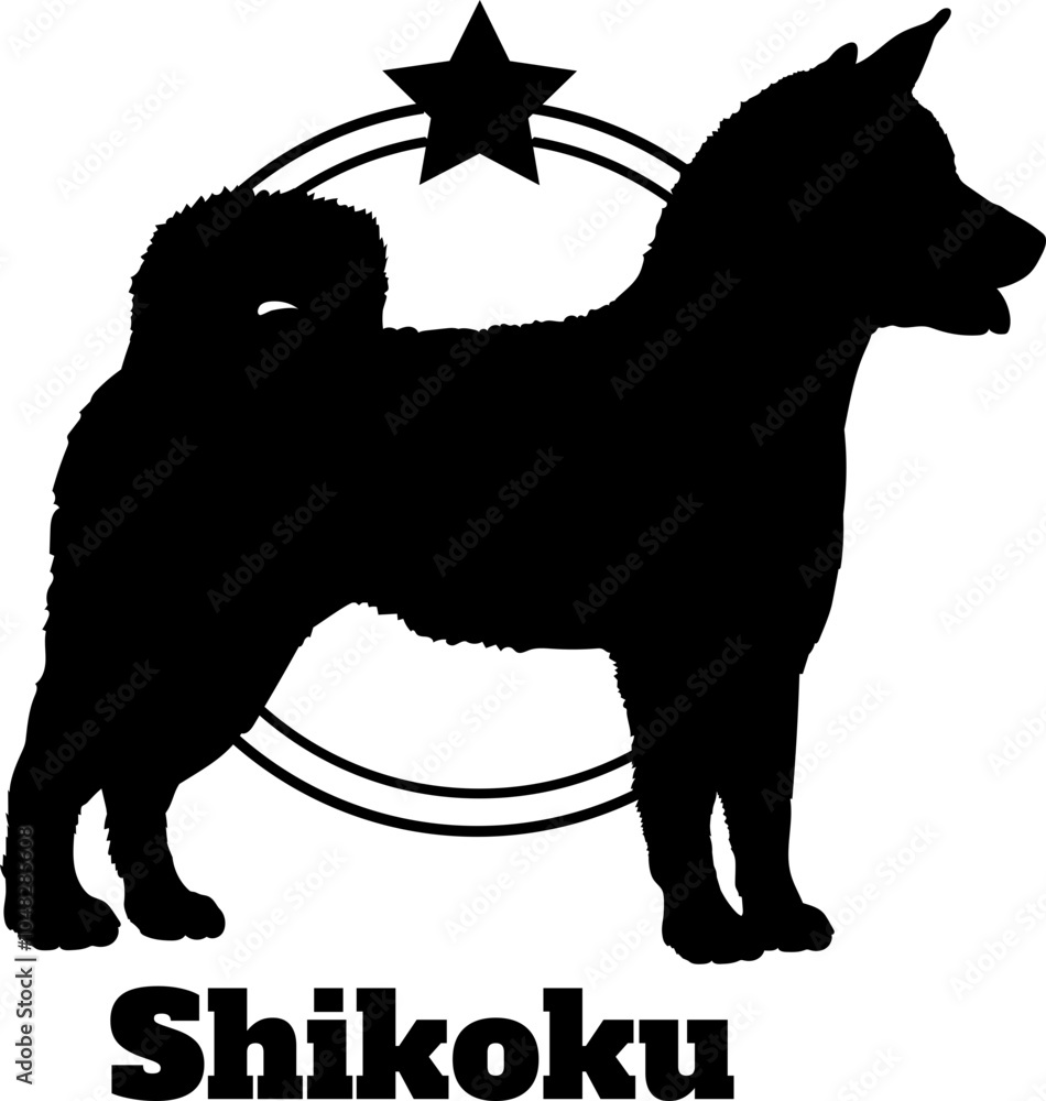 Shikoku. dog silhouette, dog, dog breeds, logo, vector, silhouette ...