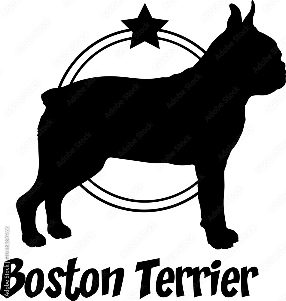 Boston Terrier. dog silhouette, dog, dog breeds, logo, vector ...