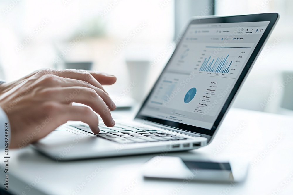 User accessing a website s backend with a dashboard full of analytics, data-driven web ...