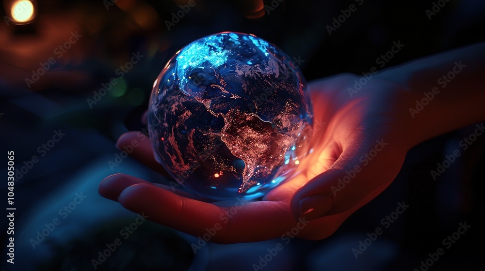 Holding a Glowing Globe - a mesmerizing and enchanting visual. The ...