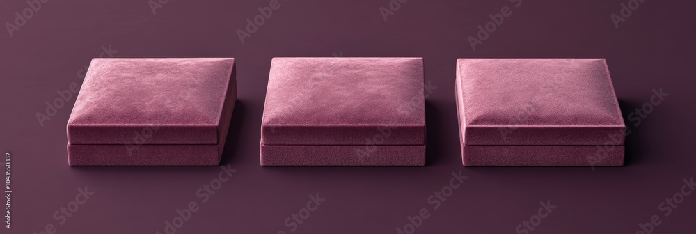 Elegant velvet jewelry box packaging mock-up, luxurious texture, set of ...