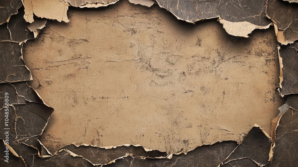 Cardboard scrap with faded ink marks, old paper effect, distressed ...