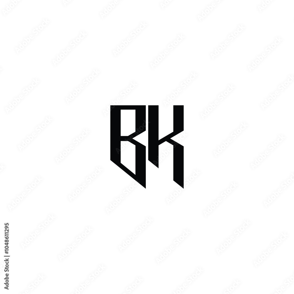 BK monogram logo design letter text name symbol monochrome logotype ...