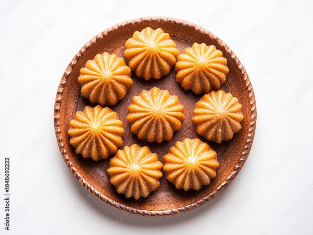 top-down view of a beautifully arranged plate of indian sweet modak ...