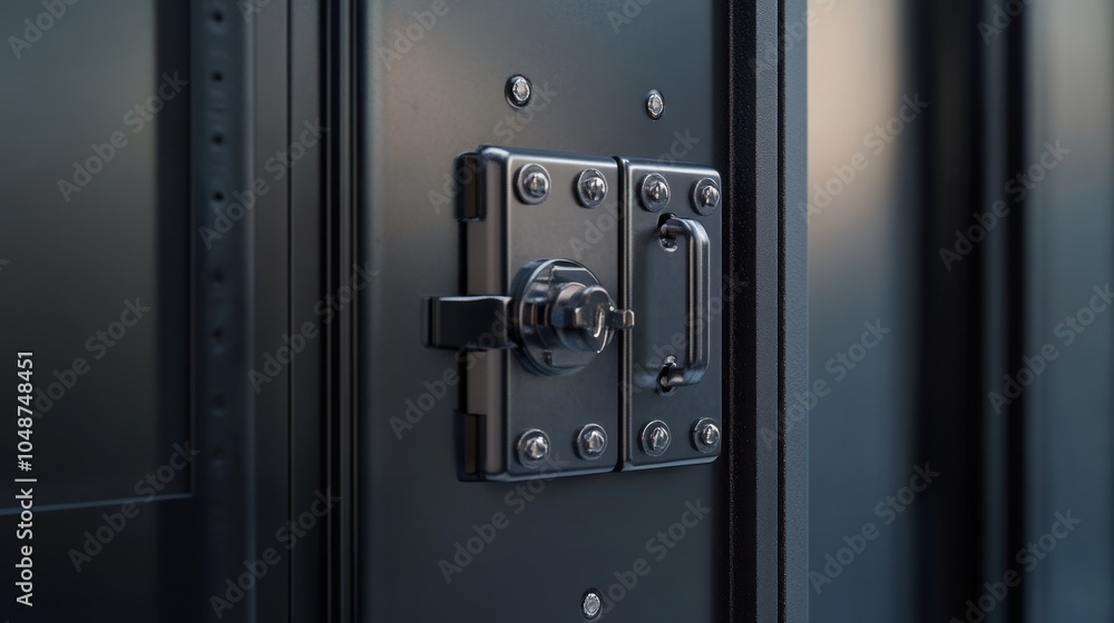 Safe room door crafted from thick steel, featuring advanced locking ...