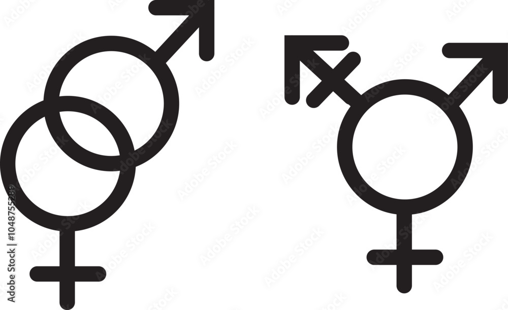 Male & Female Icon. Symbols of man and woman. man sign and woman sign ...