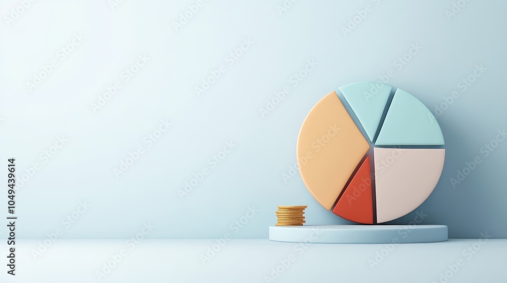 Dynamic asset allocation, colorful pie chart showcasing diverse ...