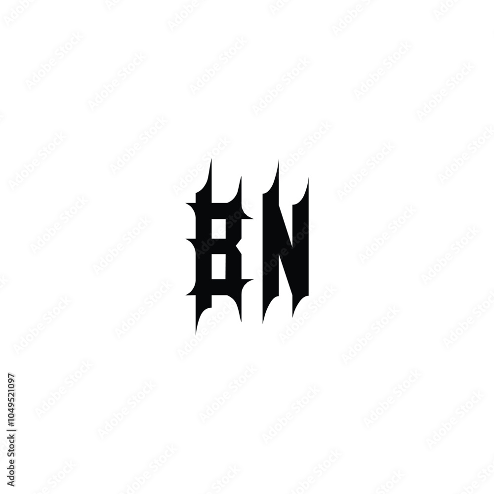 BN monogram logo design letter text name symbol monochrome logotype ...