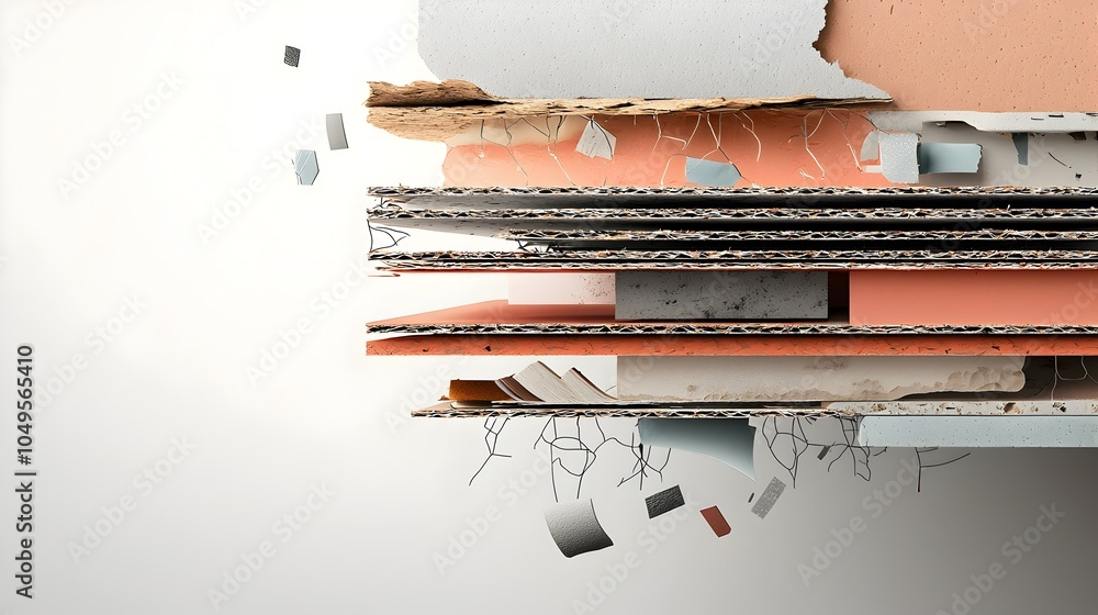 Detailed cross section view showcasing the layered structure and ...