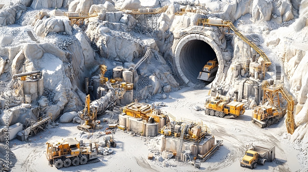 This detailed 3D model showcases the comprehensive zinc smelting and ...