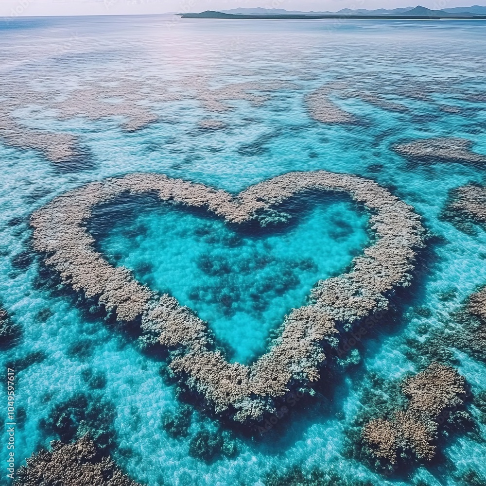 Heart Reef in the Whitsundays Queensland Australia. Famous reef that is ...