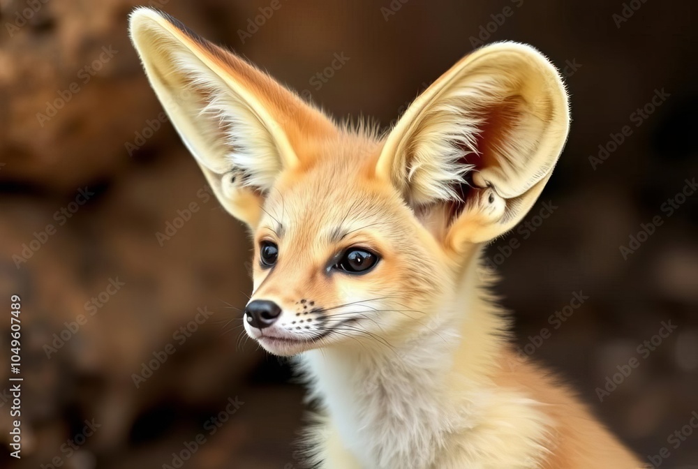 _. Fennec fox with oversized ears perked up – A Fennec fox wit Stock ...