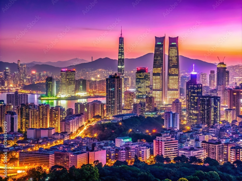 South Korea Skyline Panorama at Dusk with Seoul, Busan, Incheon, Daegu ...