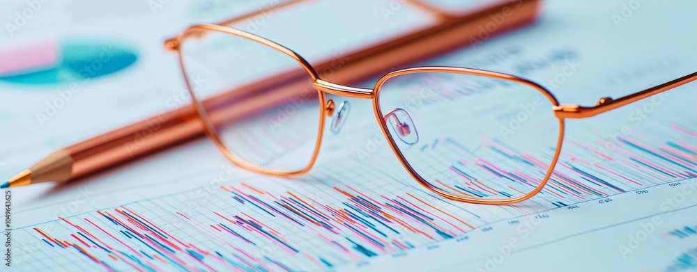 The stimulus impact analysis report has a pen and glasses on top of a ...