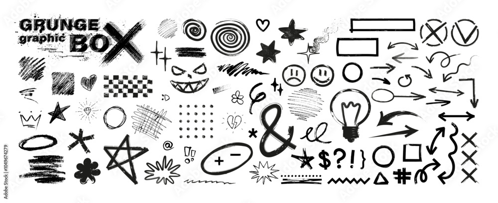 Notepad notes, scribbles, squiggles, hand drawn doodles. Underlines ...