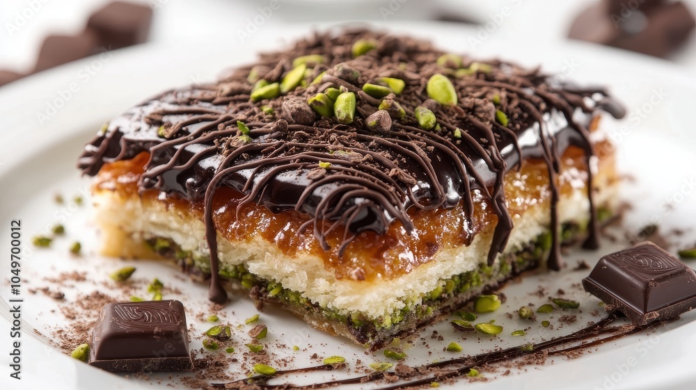 Dubai Chocolate Kunafa Pistachio on white background,Dubai Chocolate ...