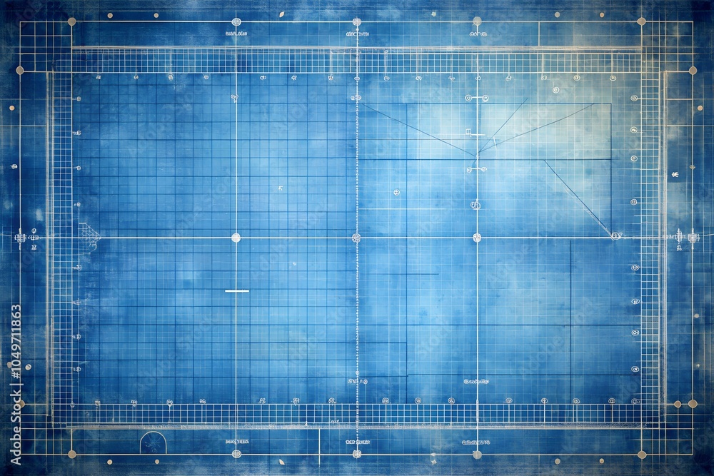 High-resolution vintage blueprint paper background with detailed white ...