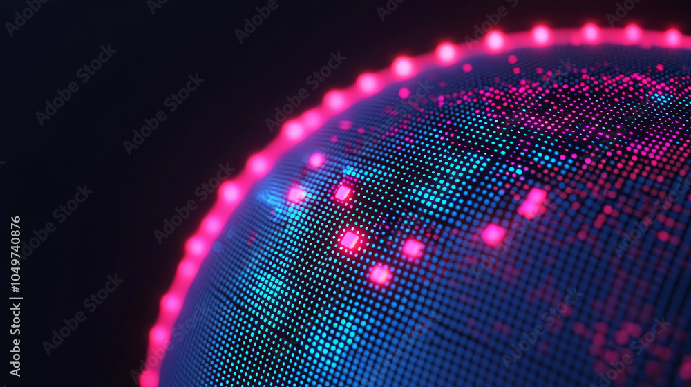 Abstract digital globe with glowing nodes representing global cyber ...