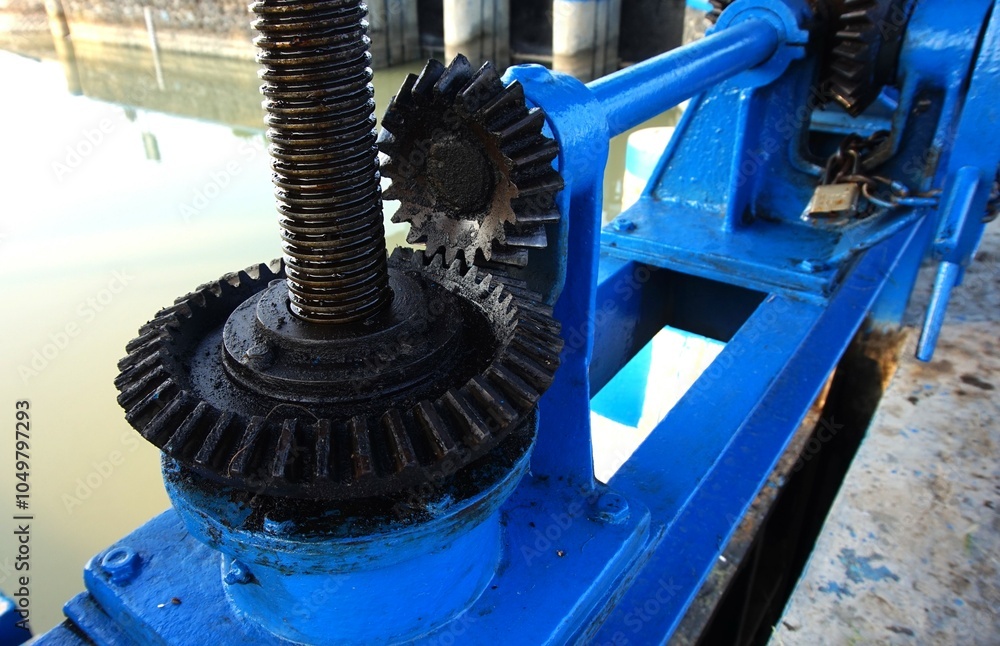 water gate structure made of sturdy iron, irrigation water gate in the ...