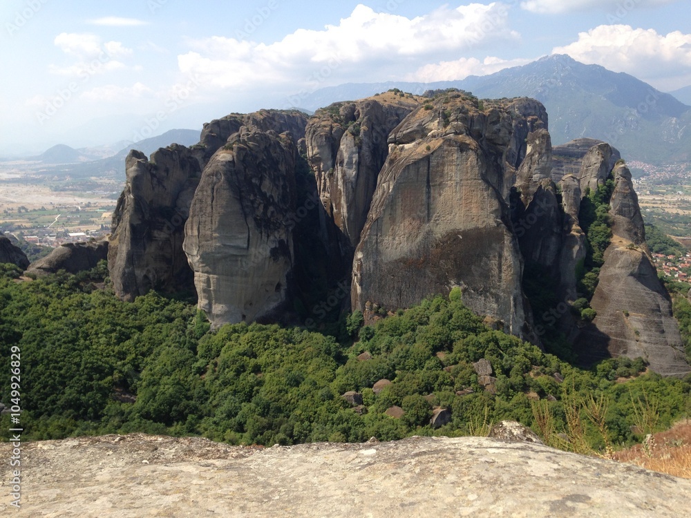 Greece, nature, rocks, mountains, abyss, city on a rock, street, houses ...