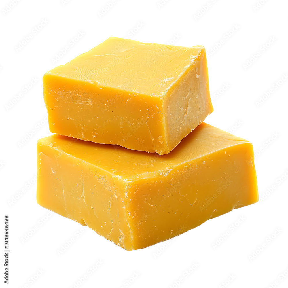 Sharp cheddar cheese blocks isolated on plain white background for food ...