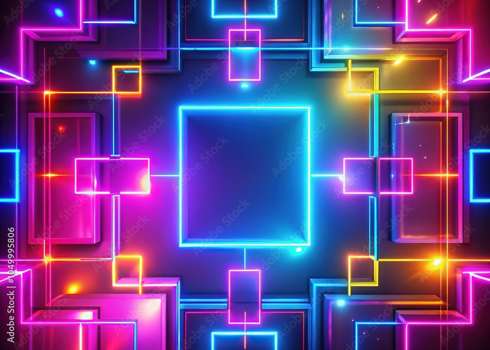 Vibrant neon animated backdrop featuring dynamic rectangles, perfect ...
