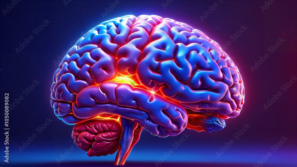 Scientific Visualization: 3D Image of Human Brain Anatomy with ...