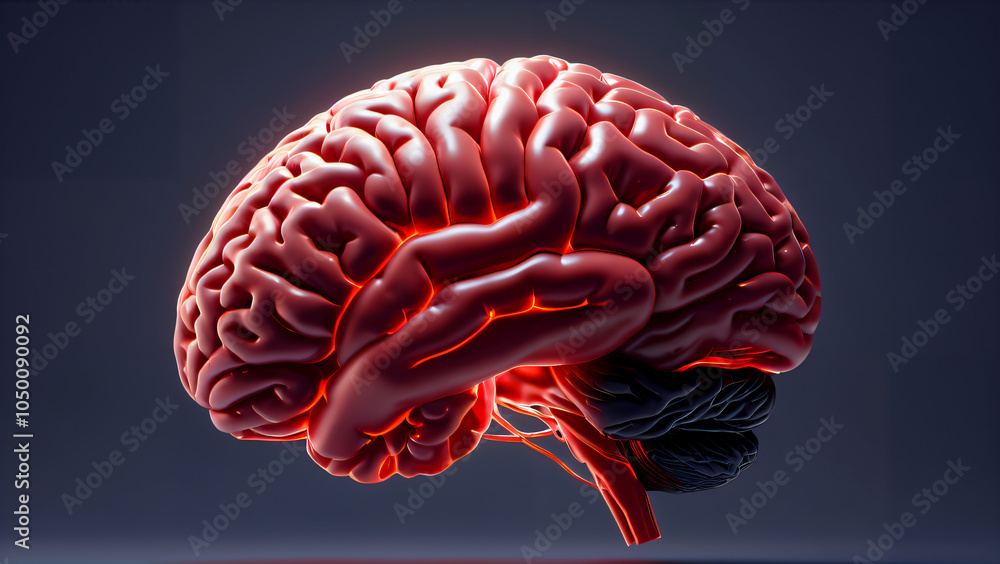 Scientific Visualization: 3D Image of Human Brain Anatomy with ...