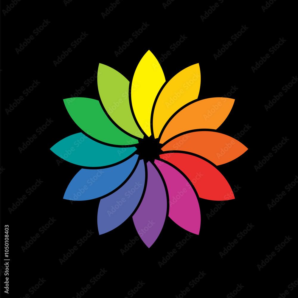 Colors wheel flower. Primary, secondary, tertiary colors. Color theory ...