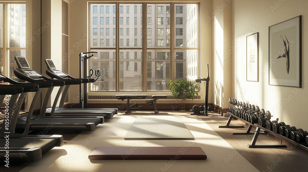 the realistic image of the modern home gym you requested, designed for ...