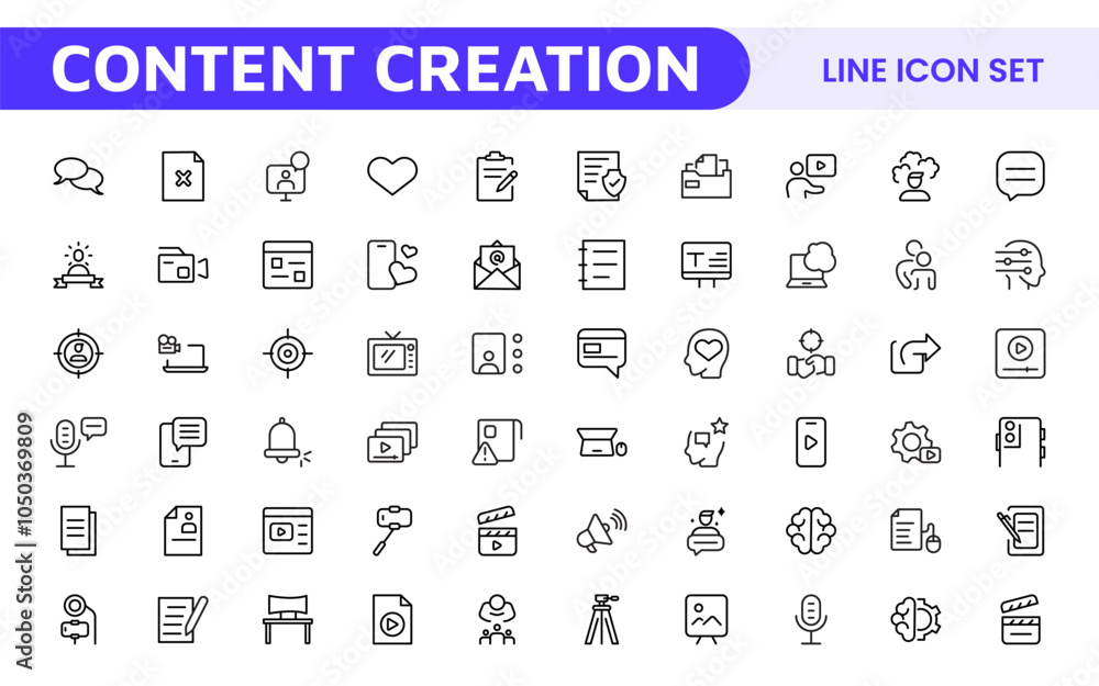 Content Creation Icon Set. Creative and versatile icons for bloggers ...