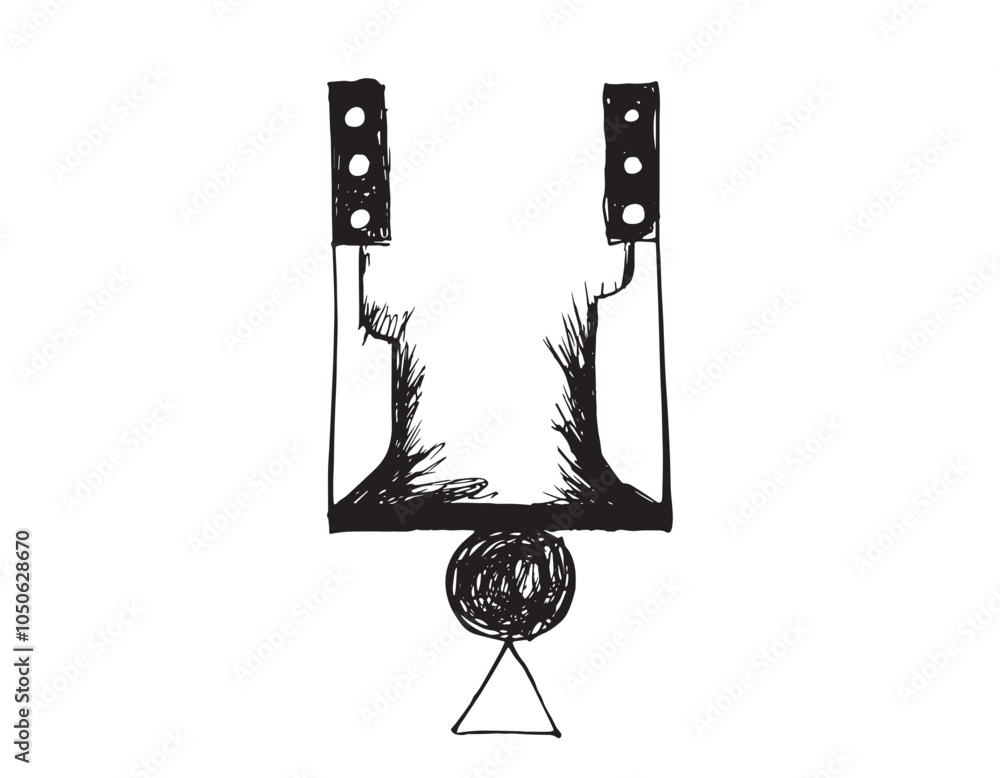 Black ink drawing - expressive and slightly careless style. Metaphor ...