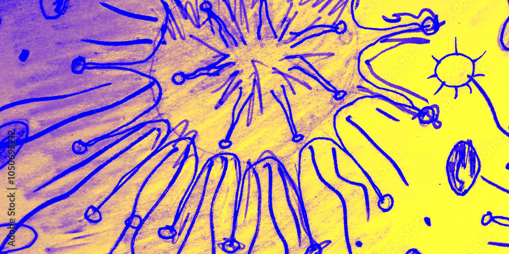 Electron Microscopy Cell. Sun Cell Closeup. Gold Stock Illustration ...