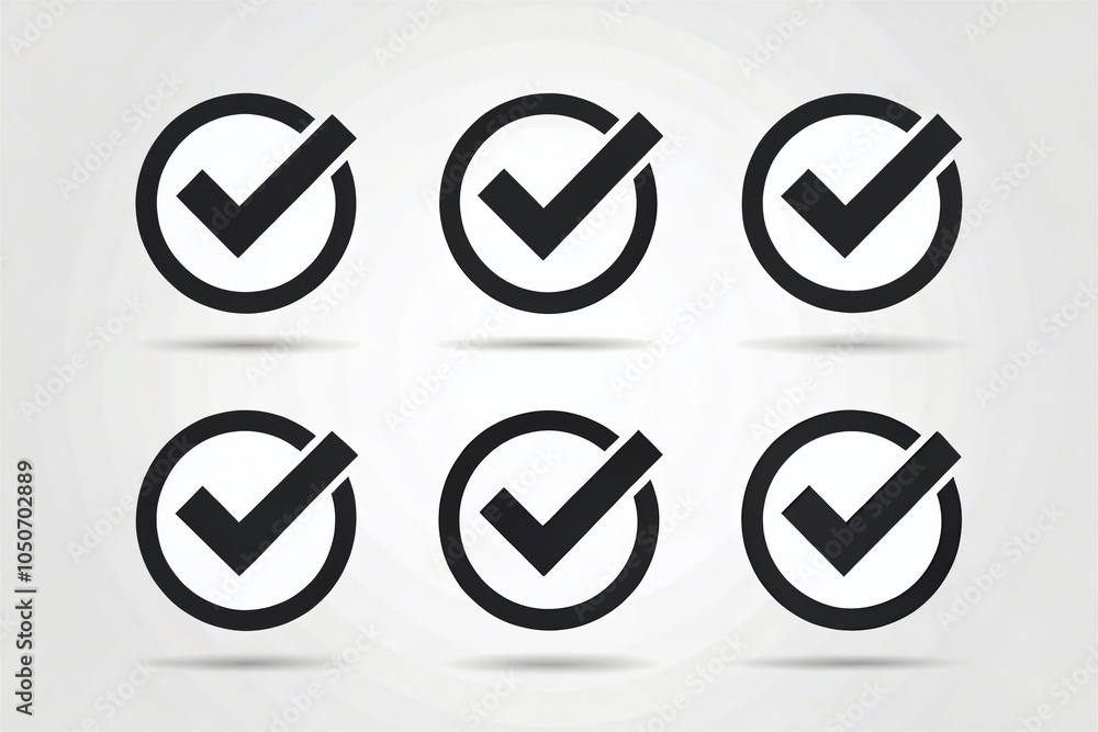 Ilustración de Stock Simple Check Mark Icons for Approval and Checklist ...