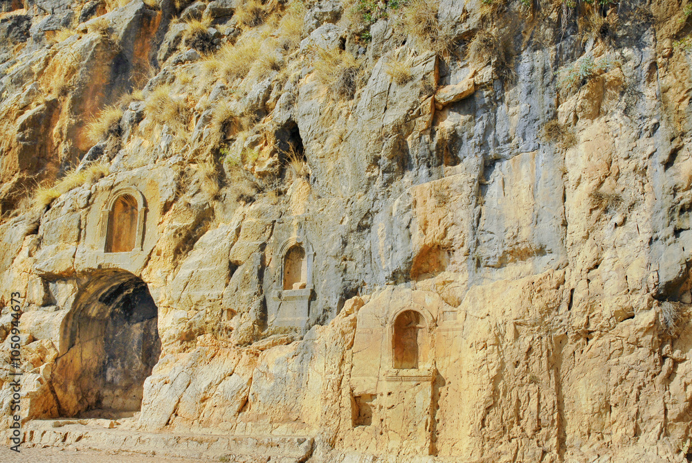 Pan Temple's ruins, a Greek god, in the Upper Golan between the fertile ...