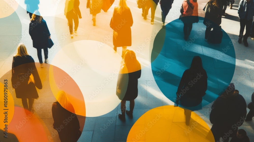 Overlapping circles of different sizes and colors, Symbolizing the ...