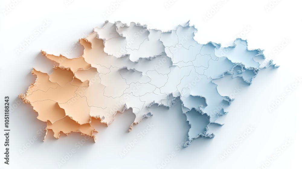 3d map of ukraine, a visual representation of geography, borders, and ...